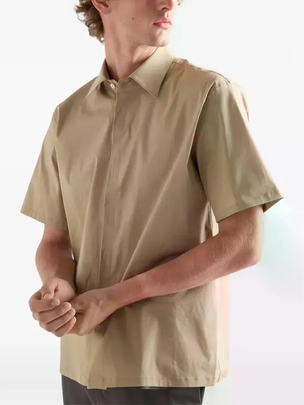 Prada Short-sleeved Stretch Cotton Shirt