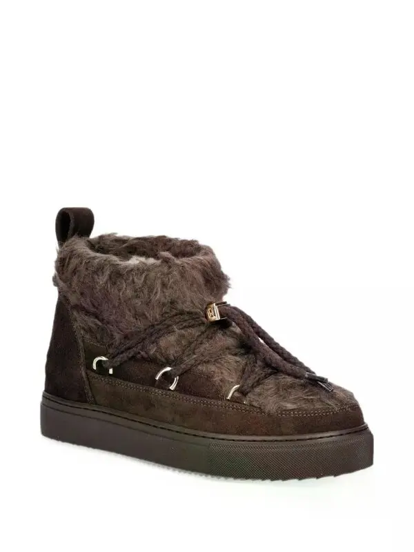 Inuikii Shearling-trim Suede Boots - Brown