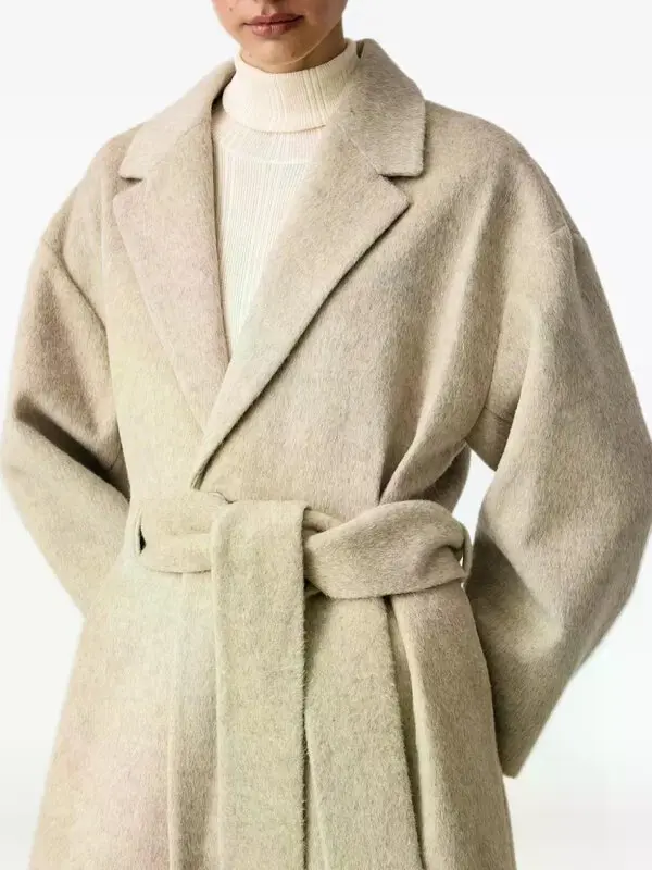 ISABELLE BLANCHE Fringe-trimmed Belted Coat