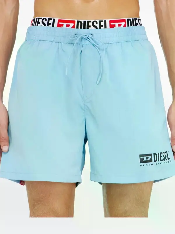 DIESEL® Mid-length Swim Shorts With Logo Print