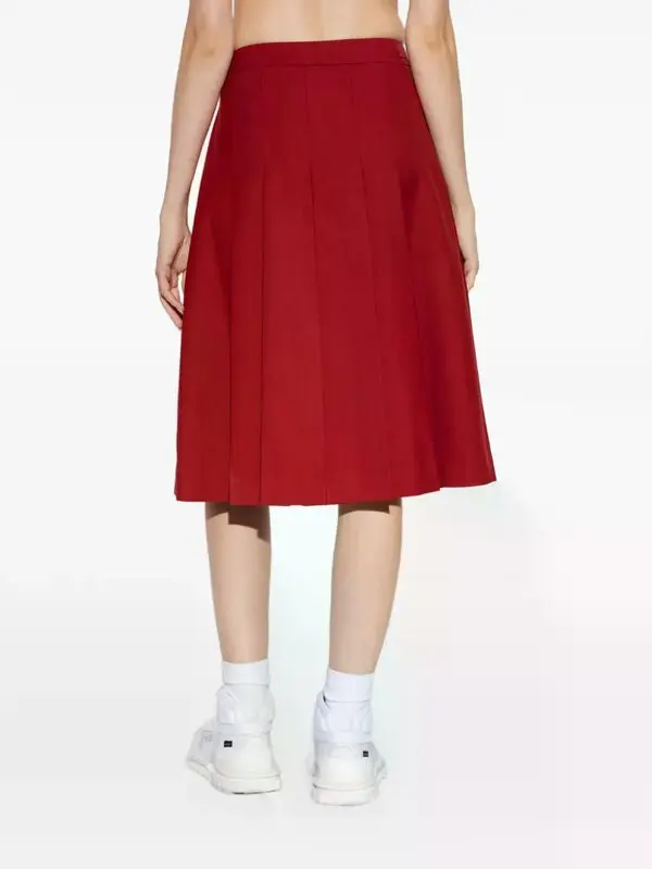 Lacoste Runway Embroidered Pleated Midi Skirt