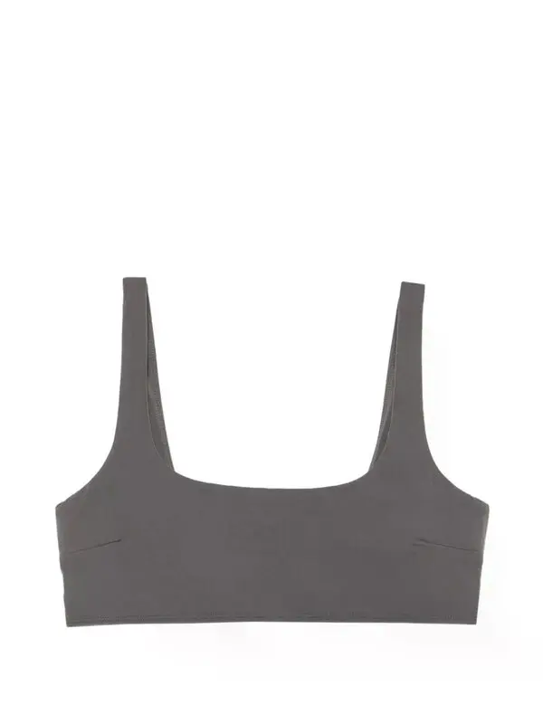 MC2 SAINT BARTH Kassie Logo-embossed Square-neck Sport Bra - Grey