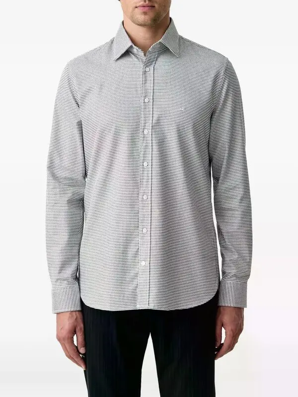 Michael Kors Slim-fit Stretch Cotton Dobby Shirt