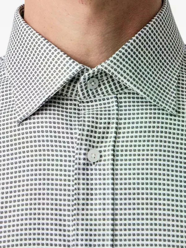 Michael Kors Slim-fit Stretch Cotton Dobby Shirt