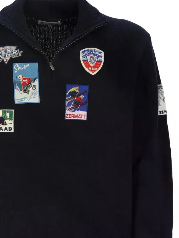 MC2 SAINT BARTH Patch-detail Quarter-zip Sweatshirt