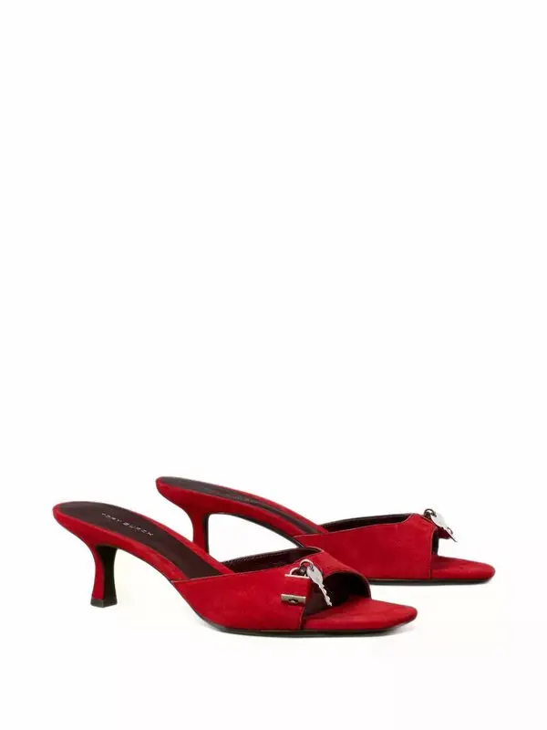 Tory Burch Lock Kitten Heel Sandals