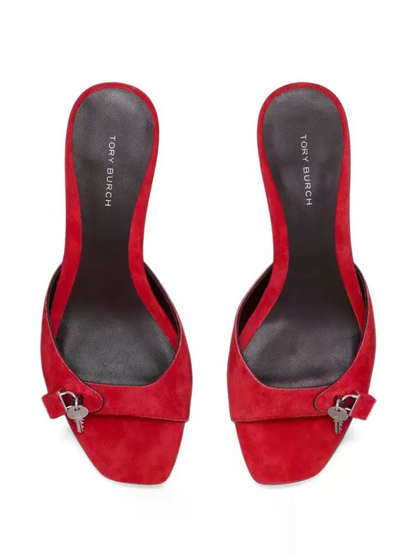 Tory Burch Lock Kitten Heel Sandals