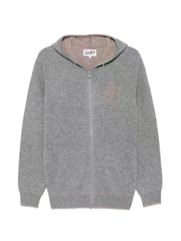 MC2 SAINT BARTH Logo-embroidered Zip-up Hood Cardigan