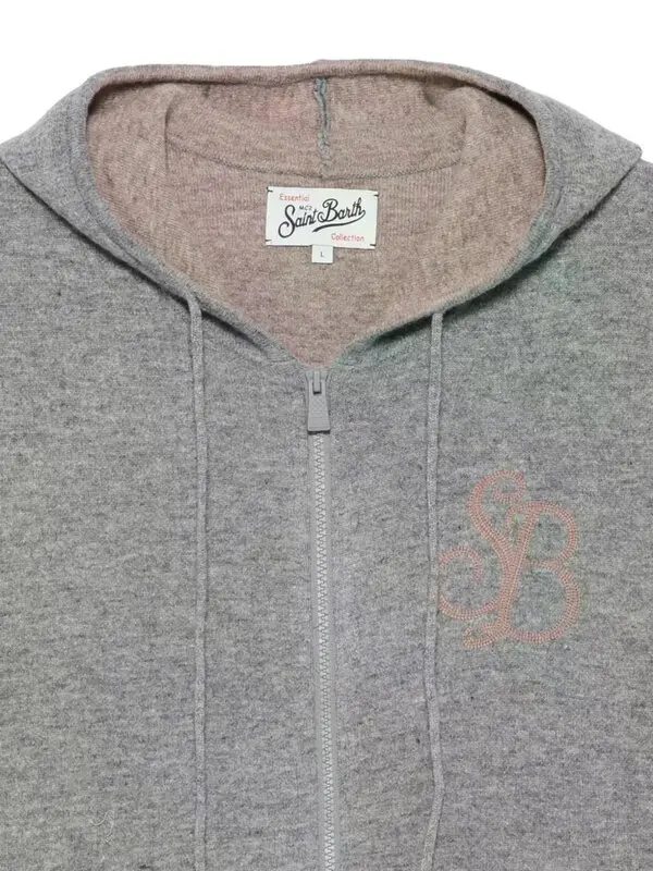 MC2 SAINT BARTH Logo-embroidered Zip-up Hood Cardigan