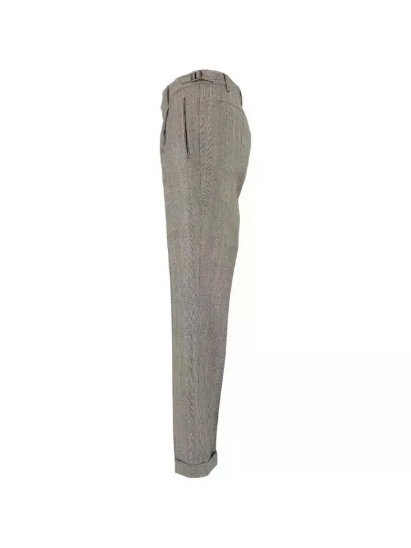 BERWICH Check-pattern Pleated Trousers