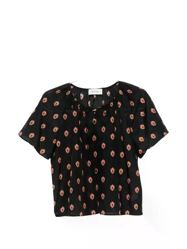 Matteau Gathered Blouse - Black