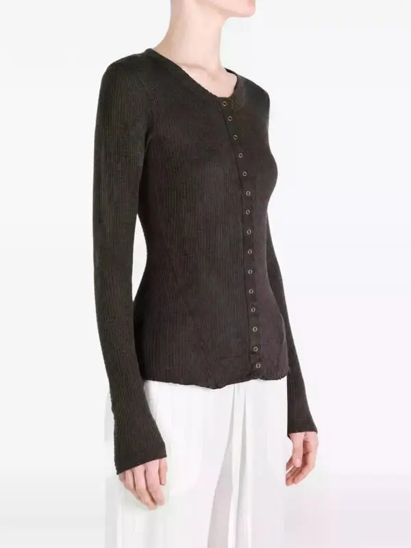Free People Going Places Ribbed-knit Press-stud Cardigan