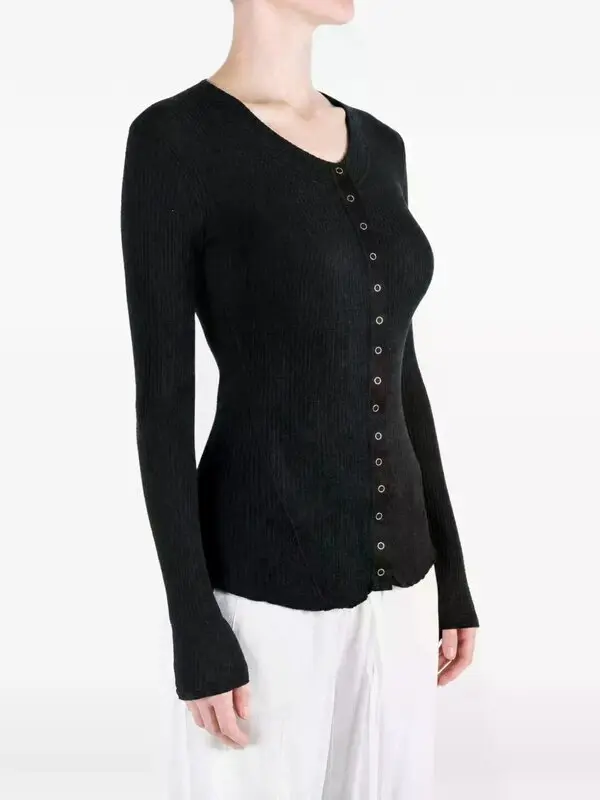Free People Ribbed-knit Press-stud Cardigan