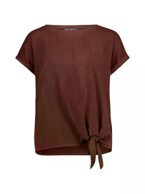 BETTY BARCLAY Knot-detail Short-sleeved T-shirt - Brown