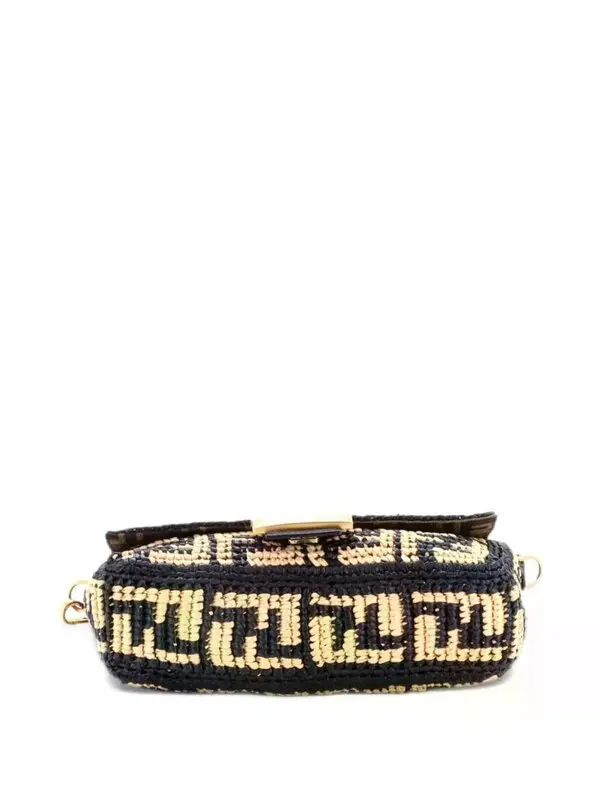 Fendi Baguette Nm Bag Zucca Raffia Small Shoulder Bag