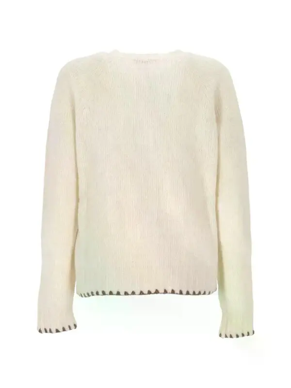 OLIVER LATTUGHI Blanket-stitch Raglan-sleeve Sweater