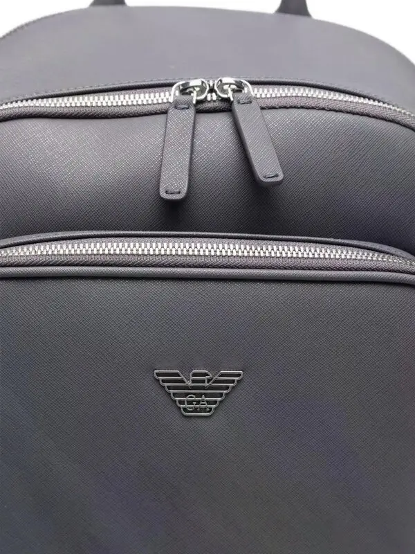 Emporio Armani Logo-plaque Saffiano-effect Backpack