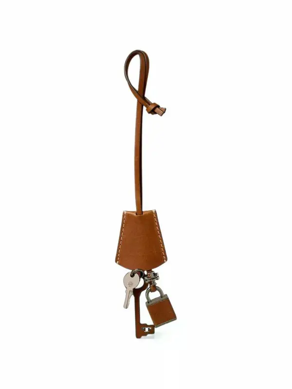 Tory Burch Lock And Key Bag Charm - Brown