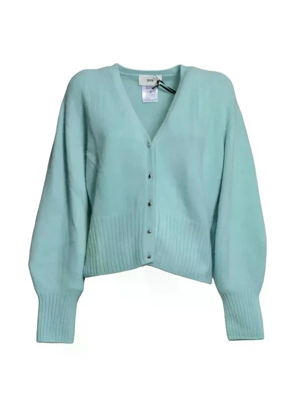 SOLOTRE V-neck Button-up Cardigan - Blue