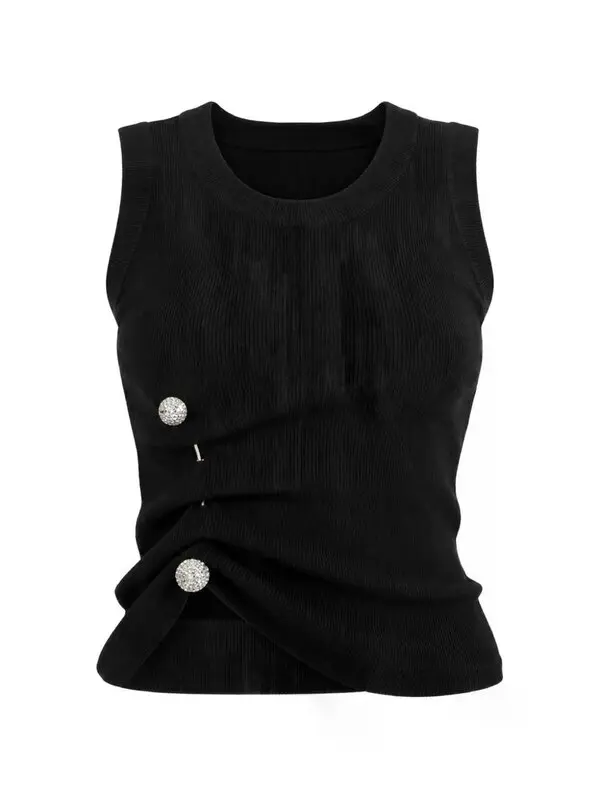 Giuseppe Di Morabito Crystal-embellished Ribbed-knit Top