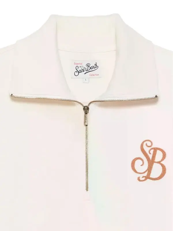 MC2 SAINT BARTH Logo-embroidered Quarter-zip Sweatshirt