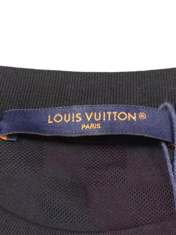 LOUIS VUITTON Damier-embroidered T-shirt