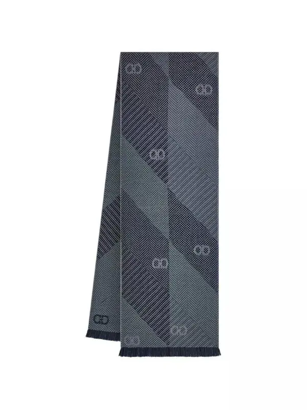 FERRAGAMO Wool Scarf With Chevron-motif