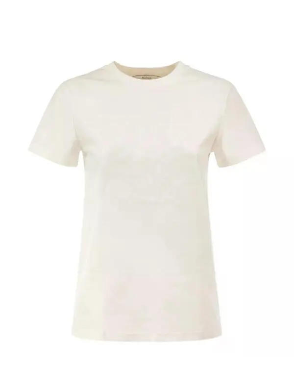 Max Mara Embossed-logo T-shirt - Neutrals