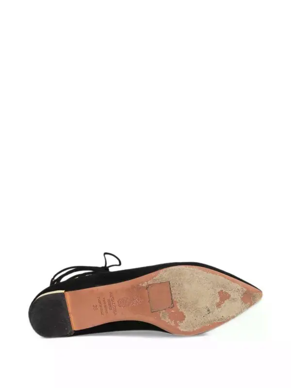 AQUAZZURA Lace-up Suede Flat Pumps