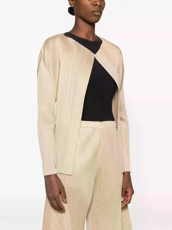 Issey Miyake Pleated Long-sleeve Top