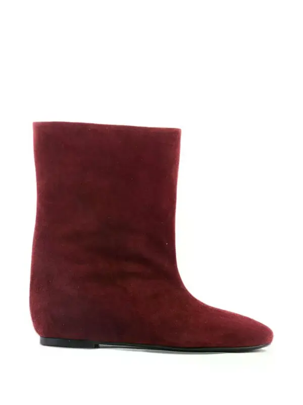 PAUL WARMER Shorty Suede Ankle Boots - Red