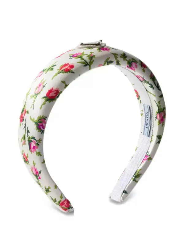 Prada Printed Duchesse Headband - White