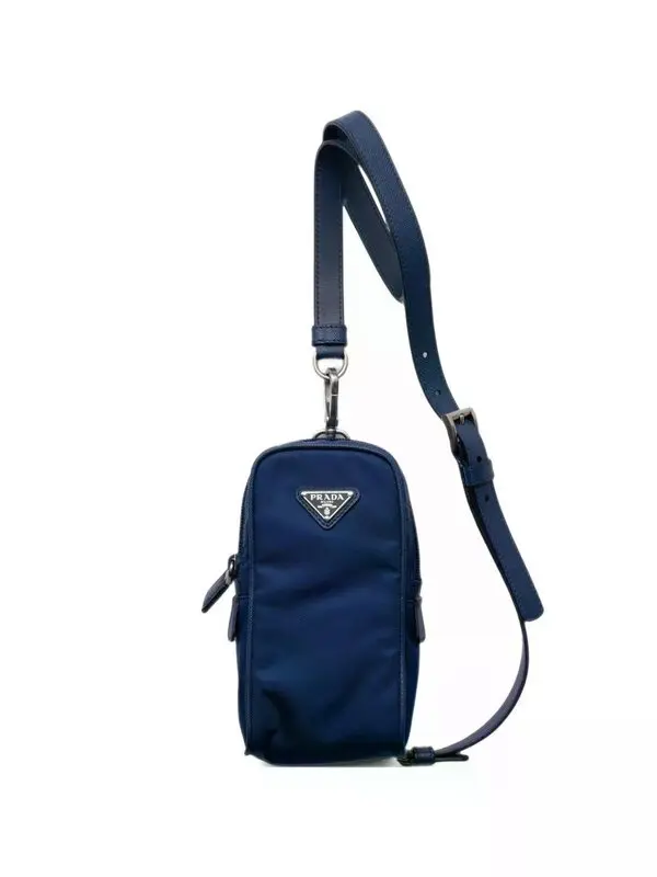 Prada Logo-plaque Shoulder Bag - Blue