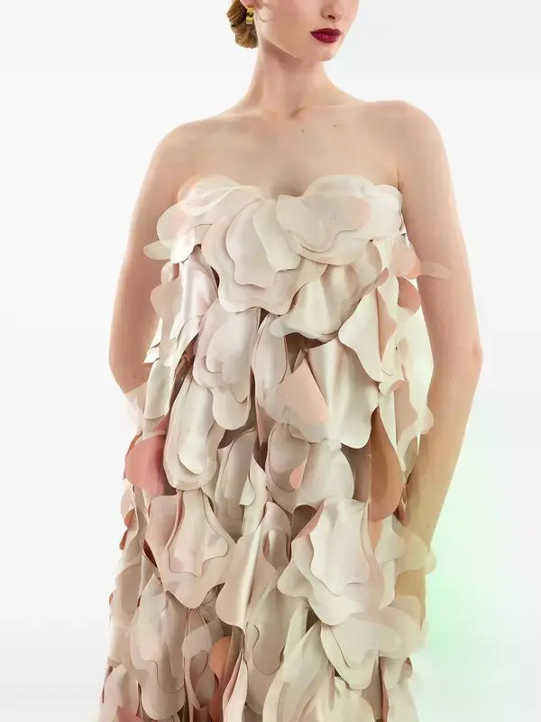 GEMY MAALOUF Strapless Petal-embellished Gown