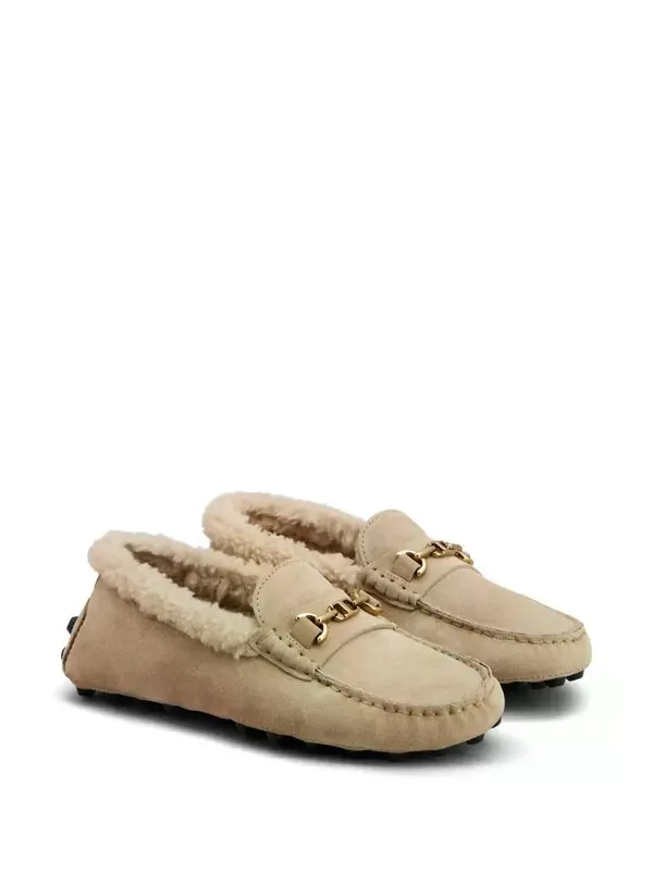 TOD'S Logo-plaque Suede Loafers