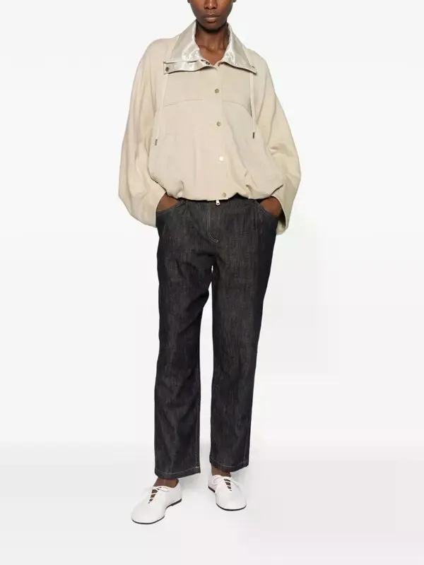 Brunello Cucinelli Drawstring-collar Press-stud Sweater