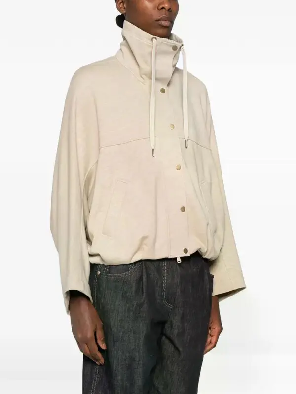 Brunello Cucinelli Drawstring-collar Press-stud Sweater