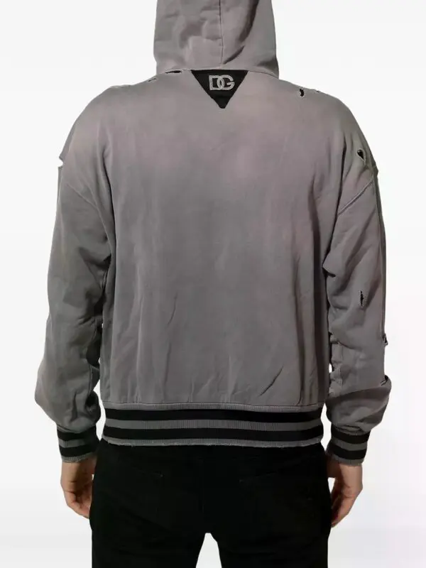 Dolce & Gabbana Gray Graphic Hooded Sweatshirt