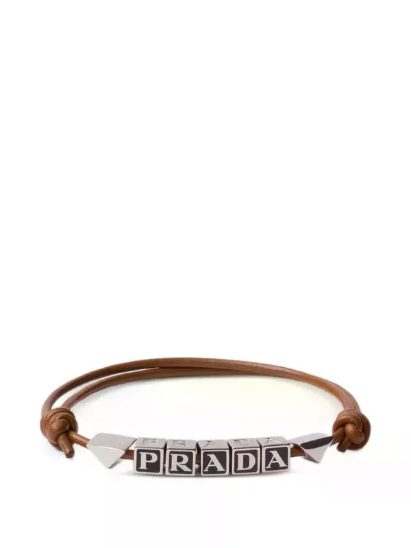 Prada Nappa Leather Bracelet - Silver