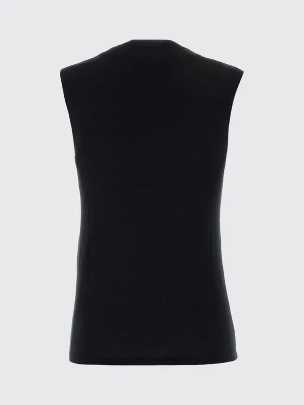 Fendi Graphic Print Slim Fit Cotton Tank Top With Contrast Logo