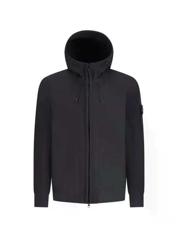 Stone Island Q100004 Soft Shell-r_e.dye® Technology Hooded Jacket - Black