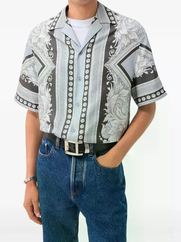 Versace Printed Silk Twill Regular Shirt