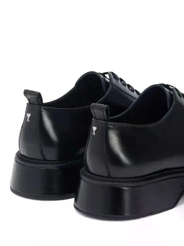AMI Paris Lace-up Leather Loafers