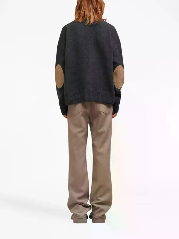 AMI Paris V-neck Elbow Patches Cardigan
