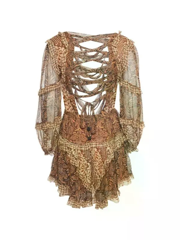 Zimmermann Tali Long-sleeves Mini Dress