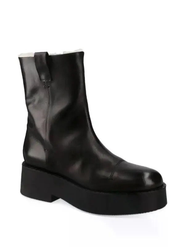 Premiata Aniline Leather Platform Ankle Boots