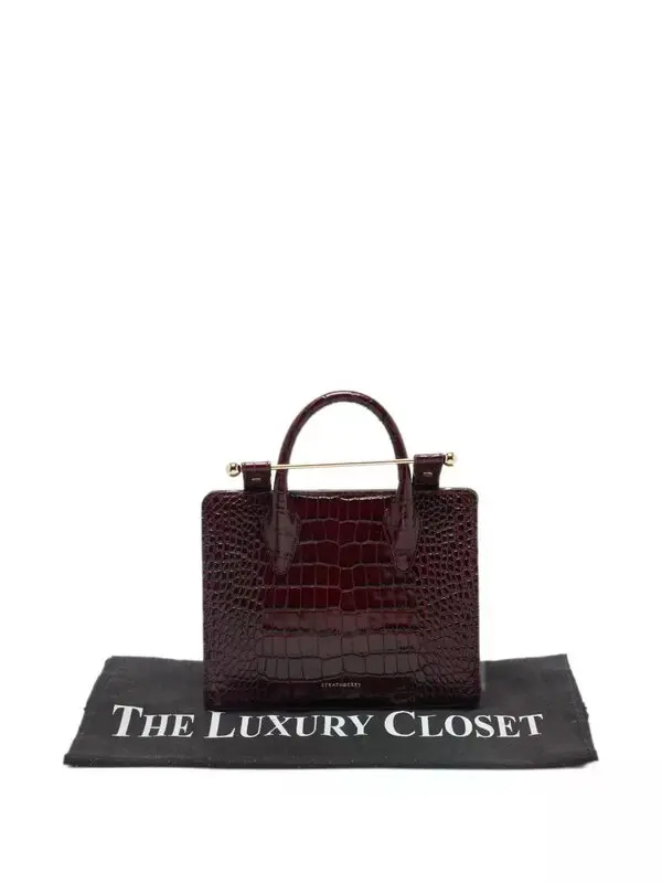 Strathberry Mini Music Bar Crocodile-embossed Tote Bag