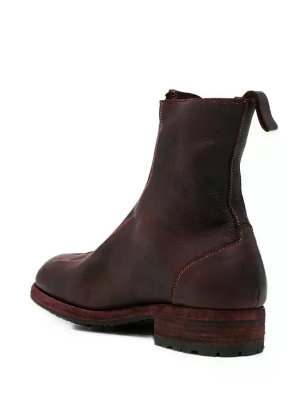 Guidi Front-zip Boots - Red