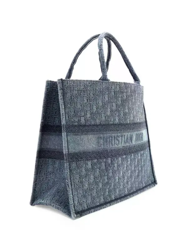 Dior Book Oblique Denim Large Tote Bag