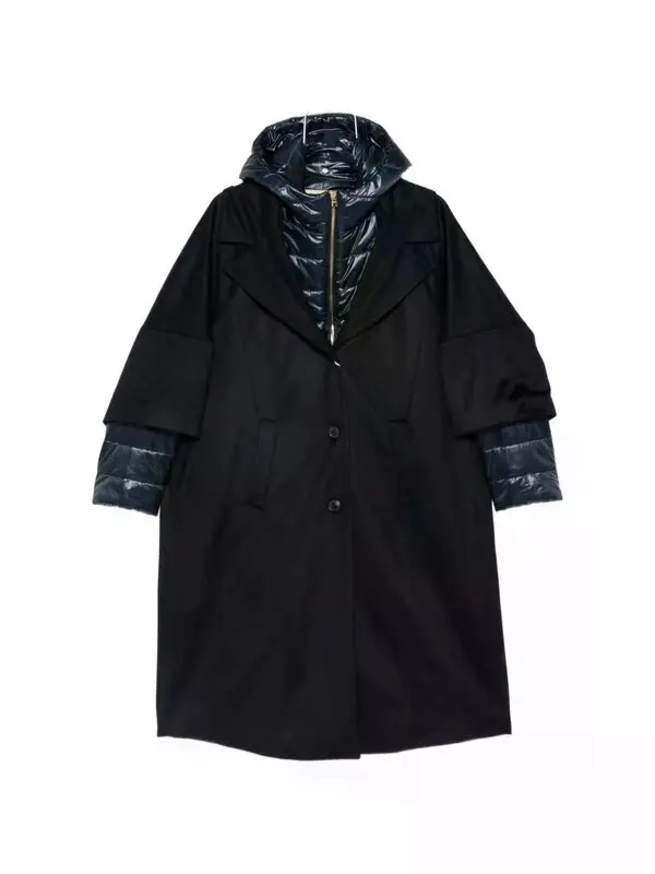 Herno Layered-hood Notched-lapel Coat
